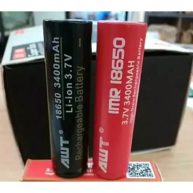 Jual Batre Battery Baterai AWT 18650 kapasitas 3400 mah untuk Powerbank ...