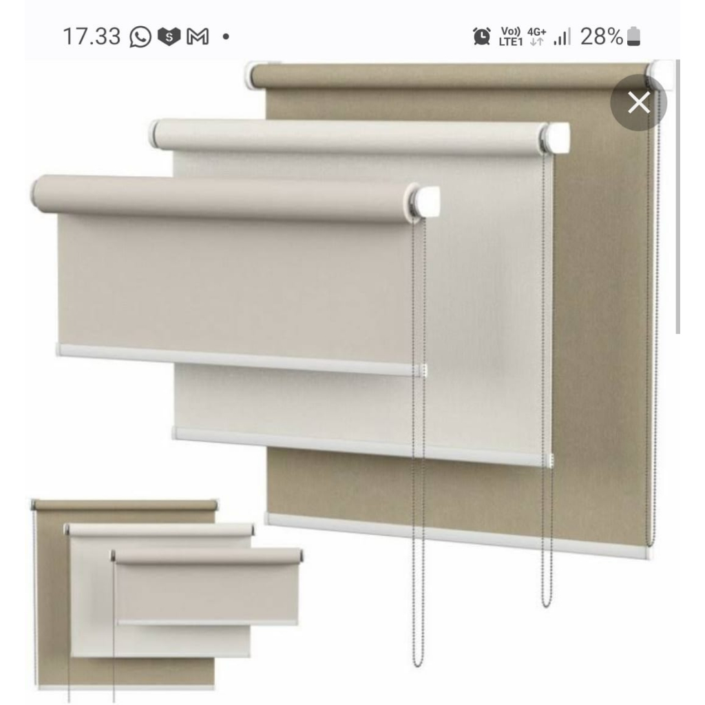 Jual Roller Blind/ Tirai Gulung/ Penutup Jendela 100% Blackout ( Sharp ...