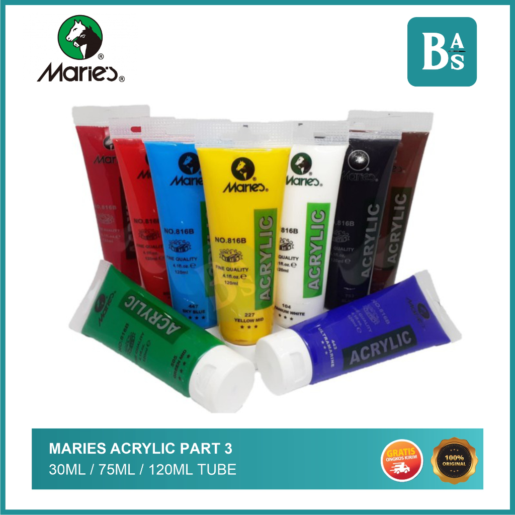 Jual Maries - Acrylic Paint Tube 30ml/75ml/120ml - Cat Akrilik -Warna ...
