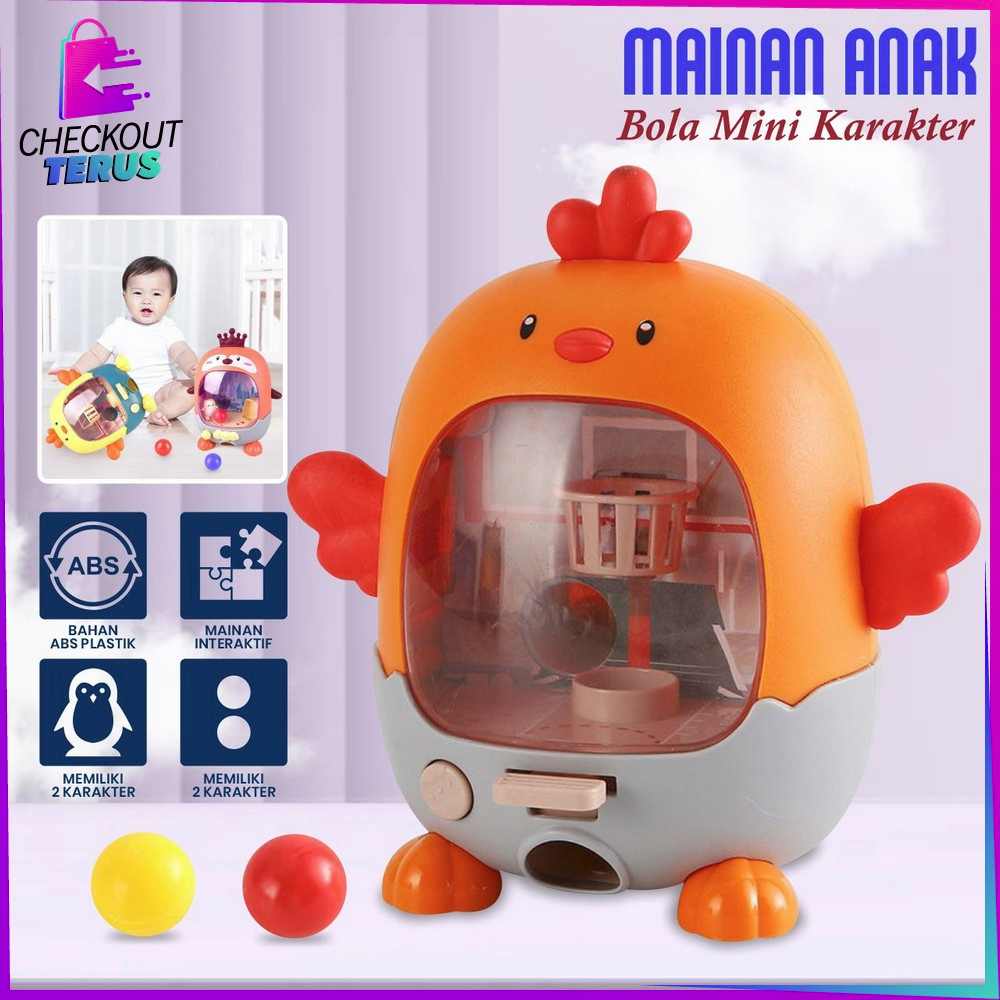 Jual CT M322 Mainan Anak Ayam Bola Mini Lucu Karakter Penguin Mainan ...