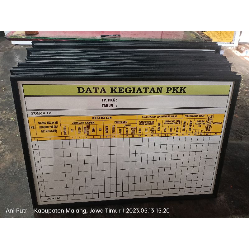 Jual papan data pkk ready stok. papan pokja | Shopee Indonesia