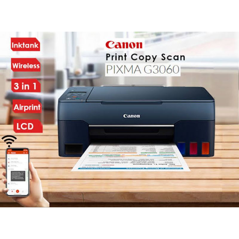 Jual Printer Inktank multifungsi Canon Pixma G3060 Print Scan Copy Wifi ...