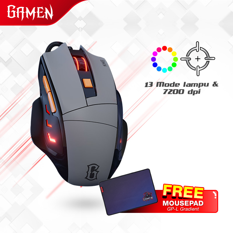 Jual GAMEN Mouse Gaming Wired GM300 7200 DPI Black / Mouse USB / Mouse ...