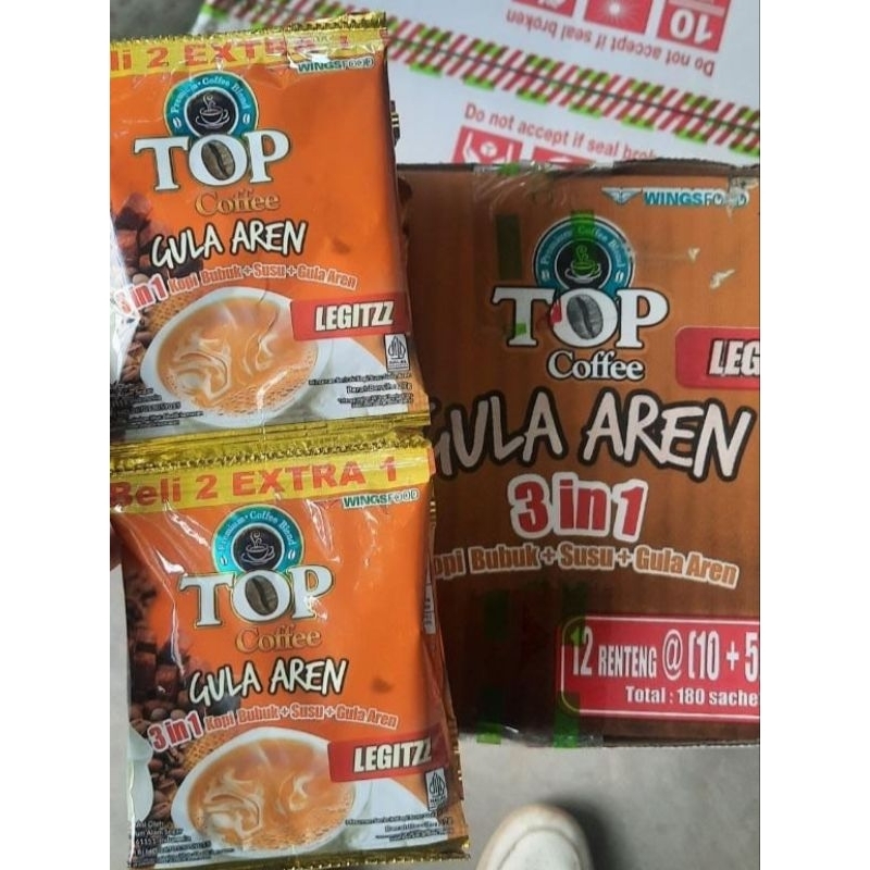 Jual Top Coffee Gula aren Legitz Varian baru 1renceng isi 15 Sachet ...