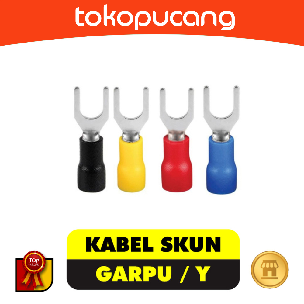 Jual Kabel Skun Y Fork Isolasi SV1.25-4 Cable Lug Terminal sekun garpu | Shopee Indonesia