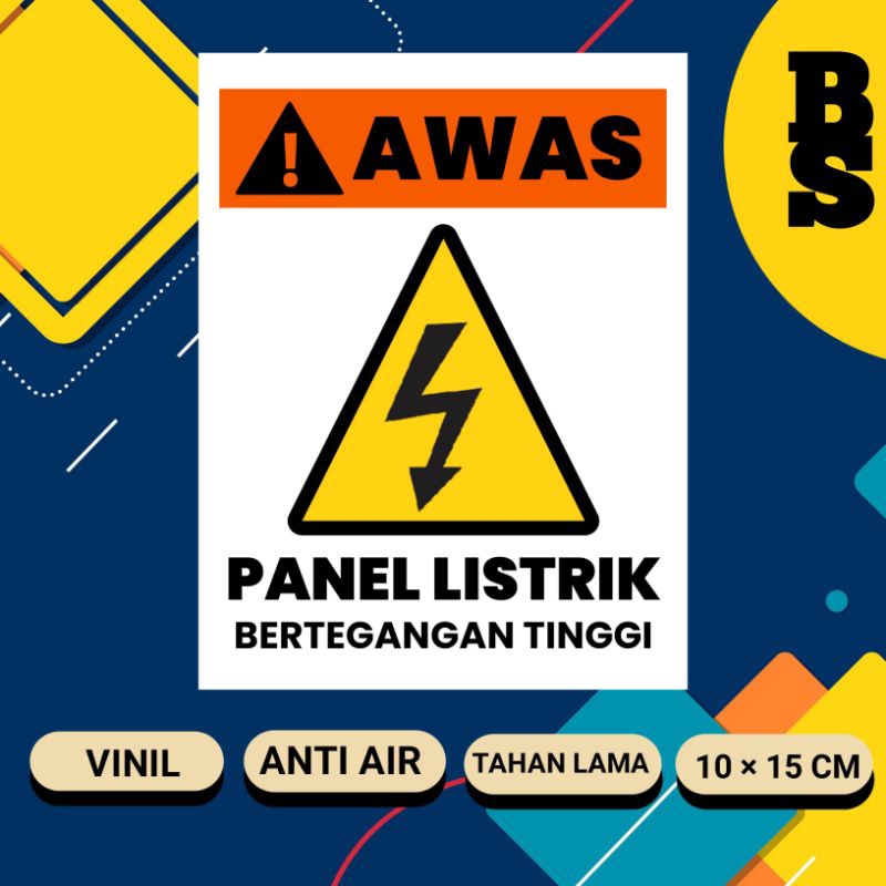 Jual Stiker panel listrik stiker tulisan bahaya tegangan tinggi stiker ...