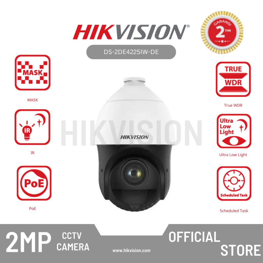 Jual HIKVISION - DS-2DE4225IW-DE Camera IP PTZ CCTV 2 MP 25X Powered by DarkFighter IR Network ...