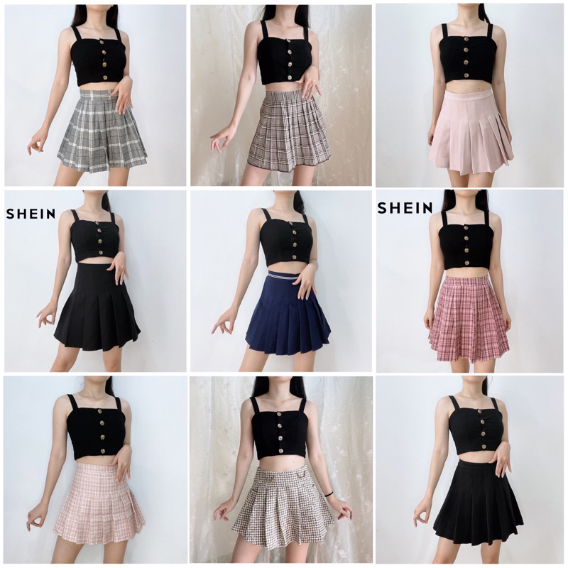 Jual TENNIS SKIRT COLLECTION - Plaid Tartan Flare Mini Tennis Skirt Rok ...