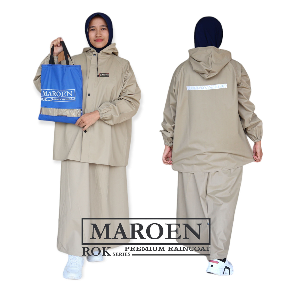 Jual JAS HUJAN WANITA ROK BY MAROEN BAHAN TEBAL ANTI REMBES PVC 0.25 ...
