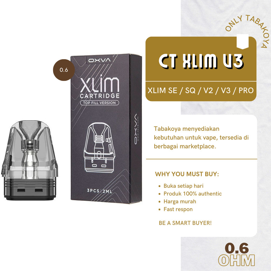 Jual CARTRIDGE 0.6 OHM OXVA XLIM PRO POD V3 CATRIDGE SE SQ BY OXVATECH ...