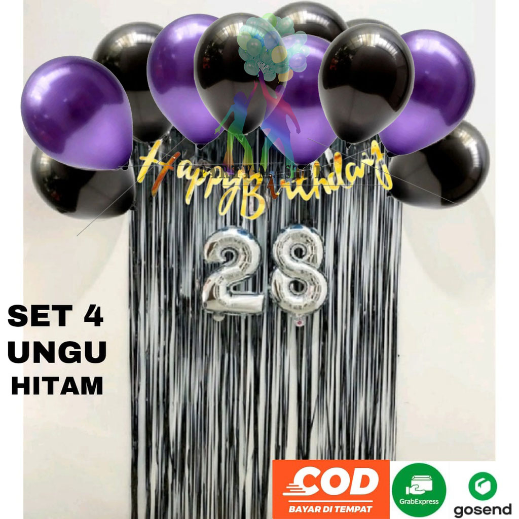 Jual [PAKET] Dekor Ulang Tahun Simple Balon Happy Birthday Dekor Simple ...