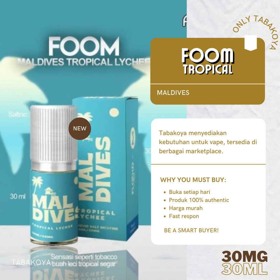 Jual FOOM MALDIVES LYCHEE LIQUID SALT 30MG 30ML TROPICAL SERIES BY ...