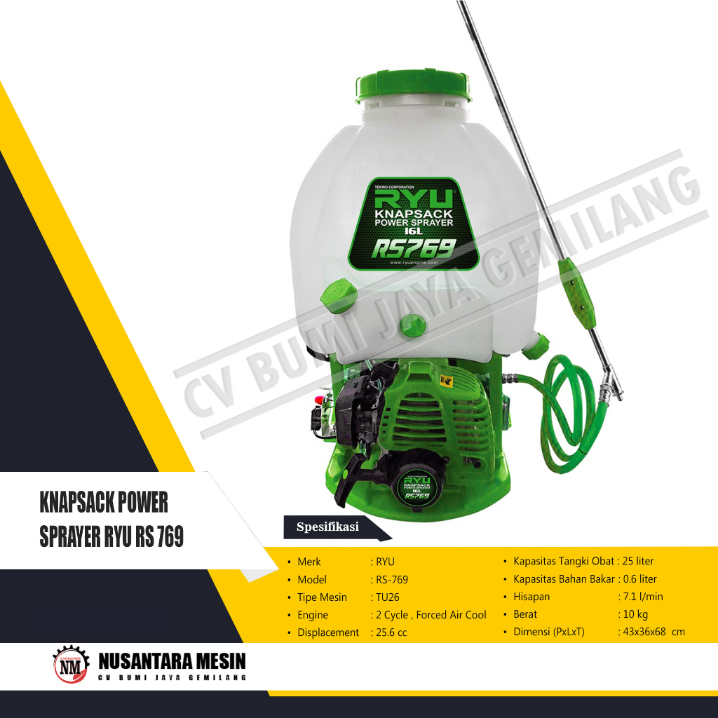 Jual MESIN SEMPROT HAMA / KNAPSACK POWER SPRAYER RYU RS 769 | Shopee Indonesia