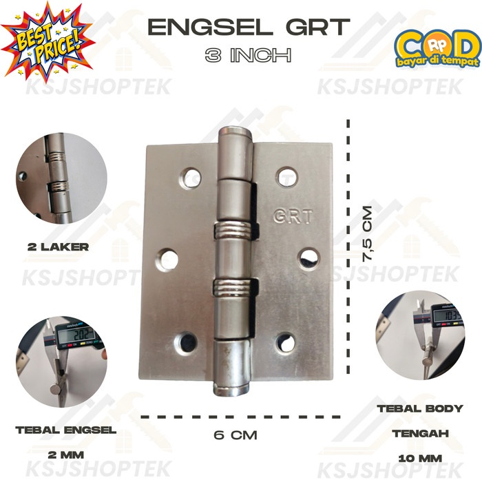 Jual ENGSEL PINTU GRT 3 INCH PER DOS ISI 8 LUSIN | Shopee Indonesia