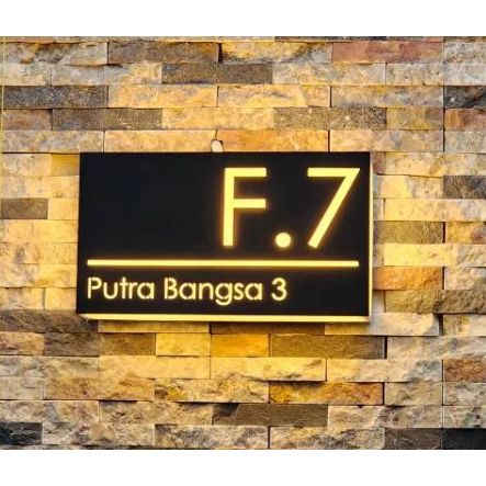 Jual Neon Box Akrilik OUTDOR Nomor Rumah LED Papan Nama Akrilik LED ...
