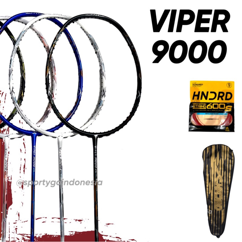 Jual Raket Badminton HUNDRED VIPER 9000 ATTACK Original HNDRD ATTK ...