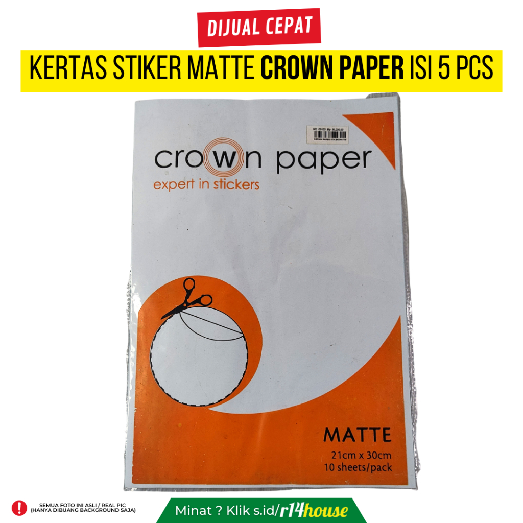 Jual KERTAS STIKER MATTE CROWN PAPER ISI 5 PCS | Shopee Indonesia