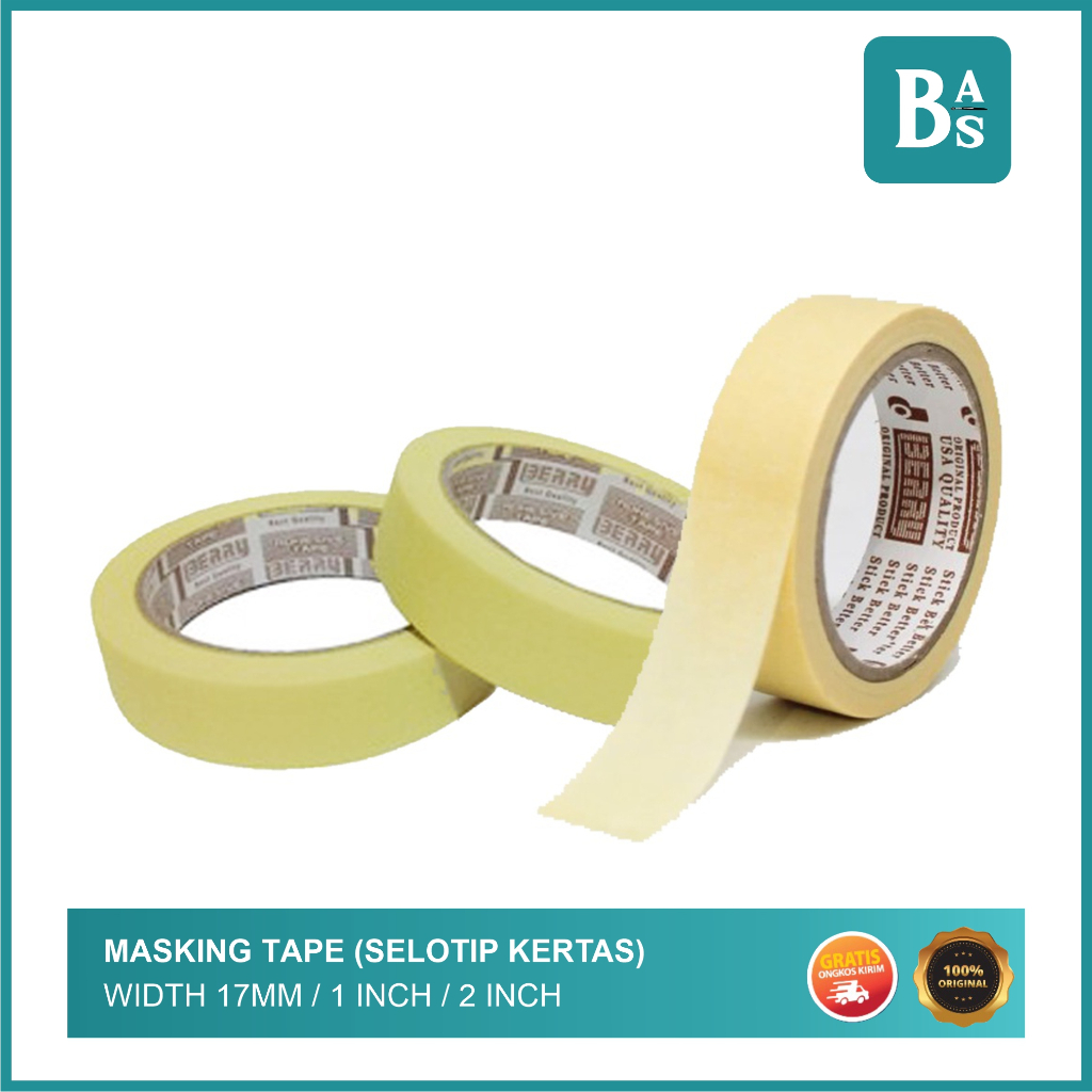 Jual Bali Art Supplies - Masking Tape (Selotip Kertas) - Width 17mm / 1 ...