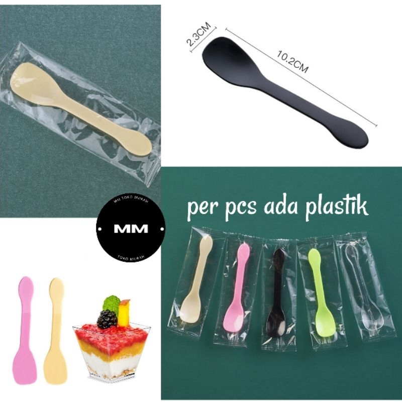 Jual 100pcs sendok kecil dessert sendok kue cake puding jelly | Shopee ...