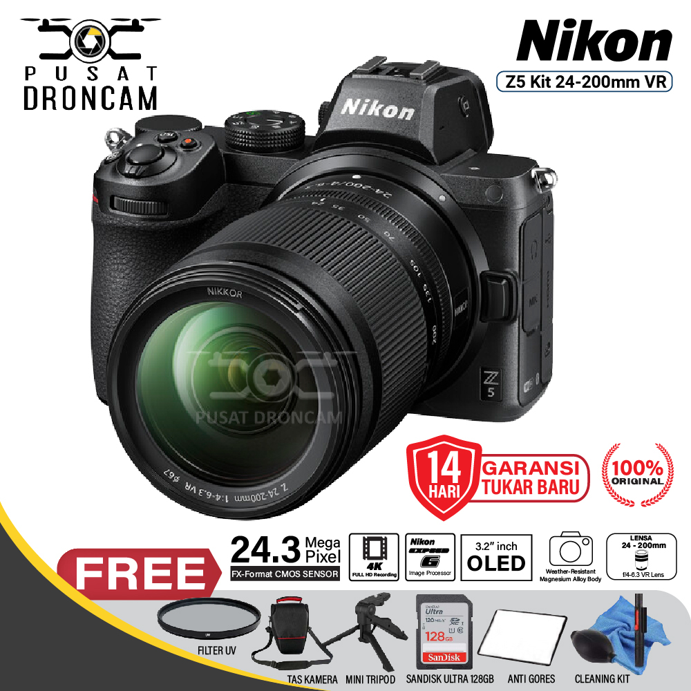 Jual Nikon Z5 kit 24-200mm f4-6.3 VR Camera Mirrorless - Nikon Z 5 ...