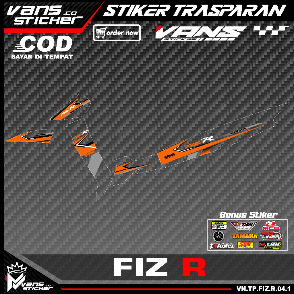Jual Stiker Striping Trasparan FIZ R - Sitiker decal Variasi YAMAHA FIZ ...