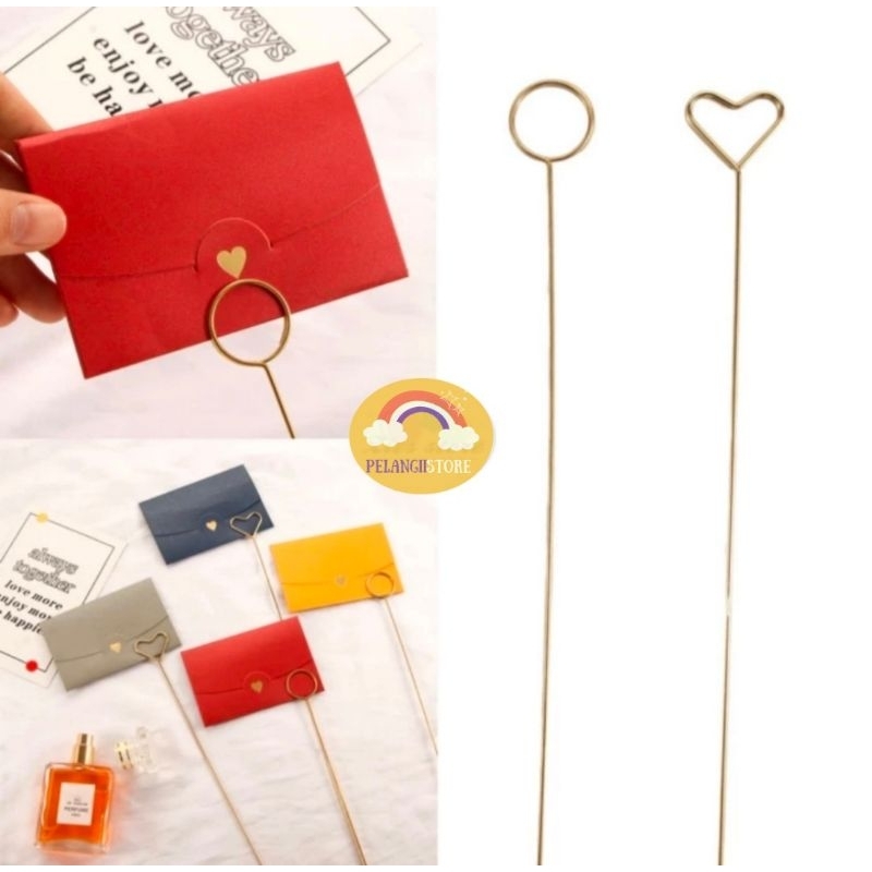 Jual STICK KARTU UCAPAN METAL BESI / STICK KLIP KARTU UCAPAN BOUQET ...