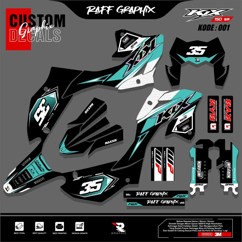 Jual Decal klx 150 sm custom super glosy / decal super glosy klx ...