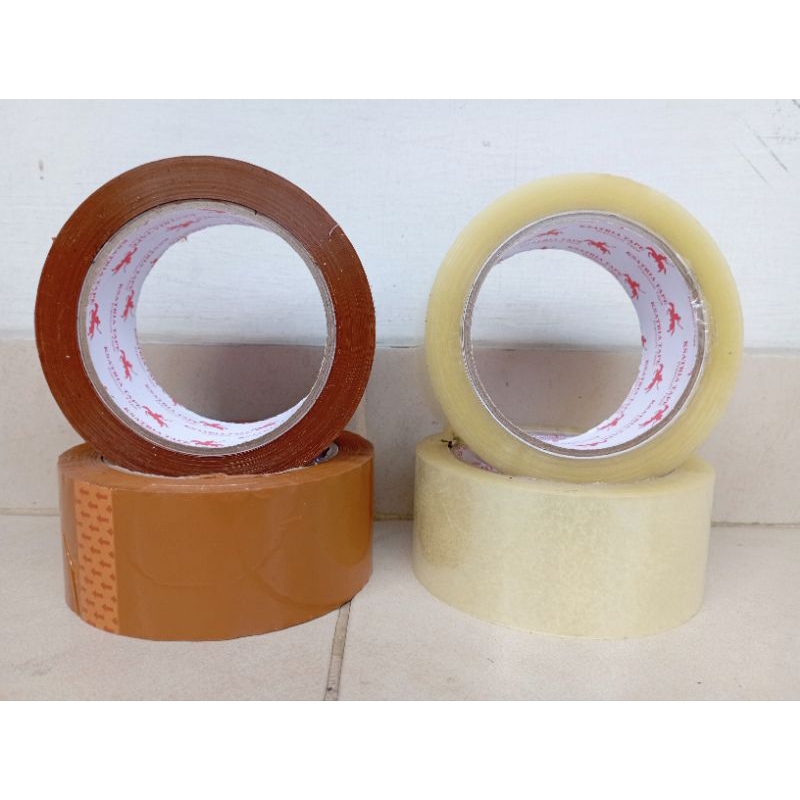 Jual Lakban bening/coklat 45 mm x 100 Yard, ukuran 2 inch, murah bagus | Shopee Indonesia