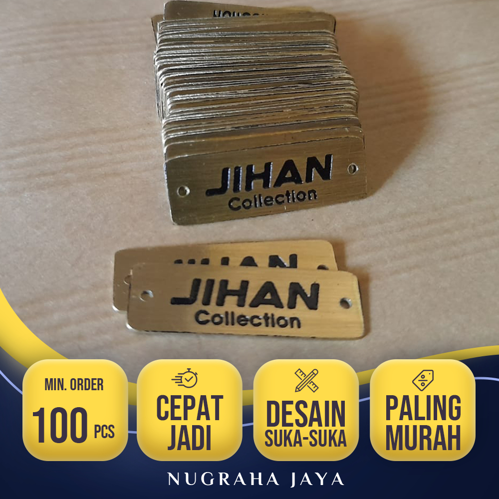 Jual Label Tas Custom Bahan Plat Besi Kuningan Dan Stainless Steel ...