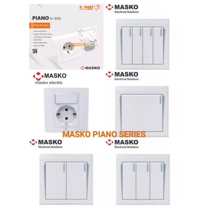 Jual MASKO SAKLAR PIANO SERIES PUTIH MINIMALIS MEWAH ELEGAN ENGKEL SERI ...