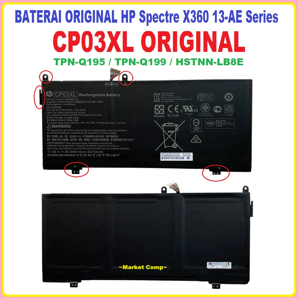 Jual CP03XL Battery Original Baterai HP CP03XL Original Baterai Laptop ...