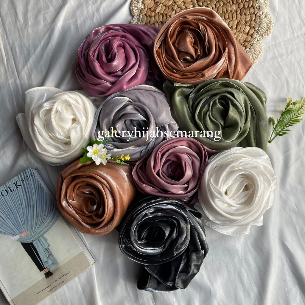 Jual Pashmina Shimmer Silk / Pashmina Satin Shimmer / Pashmina Shimmer ...