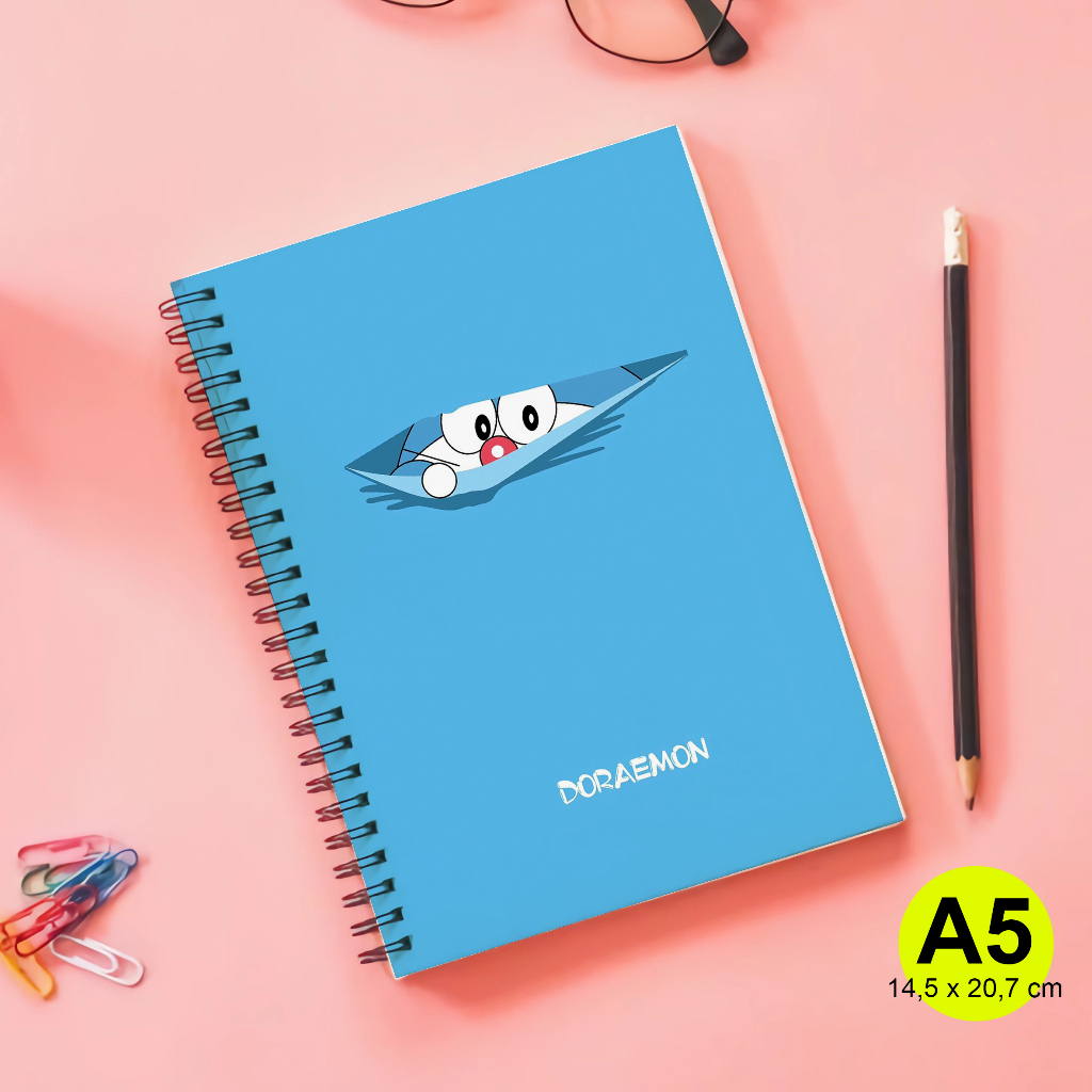 Jual BUKU NOTEBOOK A5 SPIRAL Doraemon - SA5002 | Shopee Indonesia