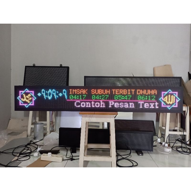 Jual Jam Sholat Running Text P5 RGB uk.132x20cm | Shopee Indonesia