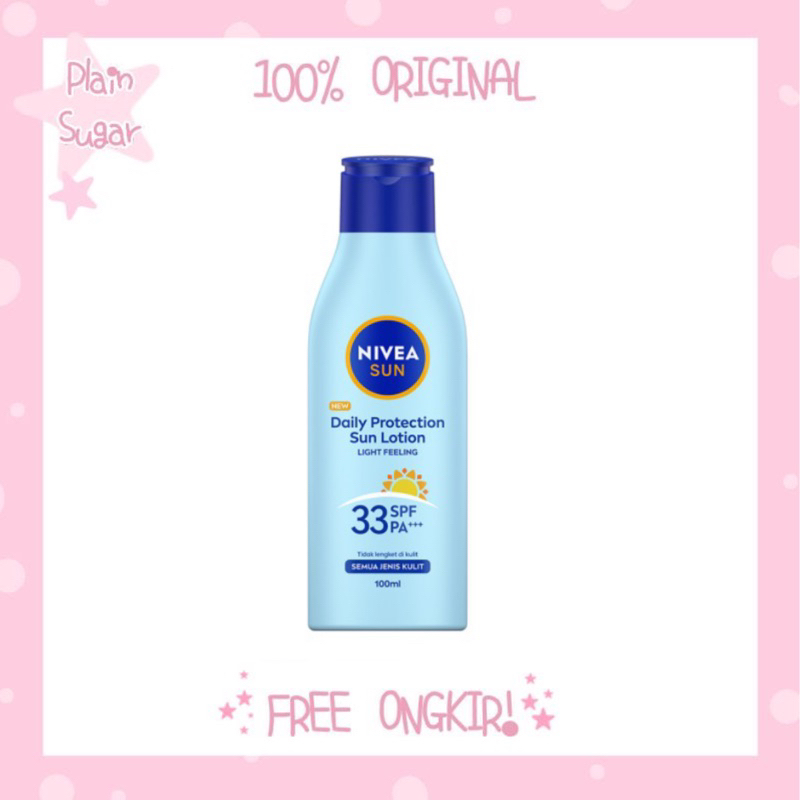 Jual NIVEA Daily Protection Light Feeling Sun Lotion SPF 33 PA+++ 100ml ...