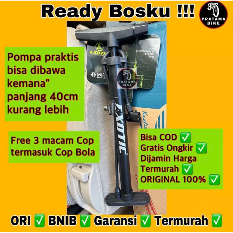 Jual Pompa Ban Sepeda Motor Praktis 2 Lubang EXOTIC 1062 Murah | Shopee ...