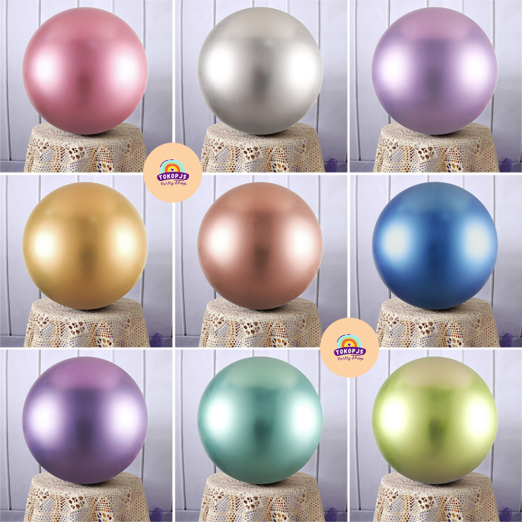 Jual Balon Latex Ulang Tahun Metalik Chrome Jumbo 18 inch isi 1 pcs ...