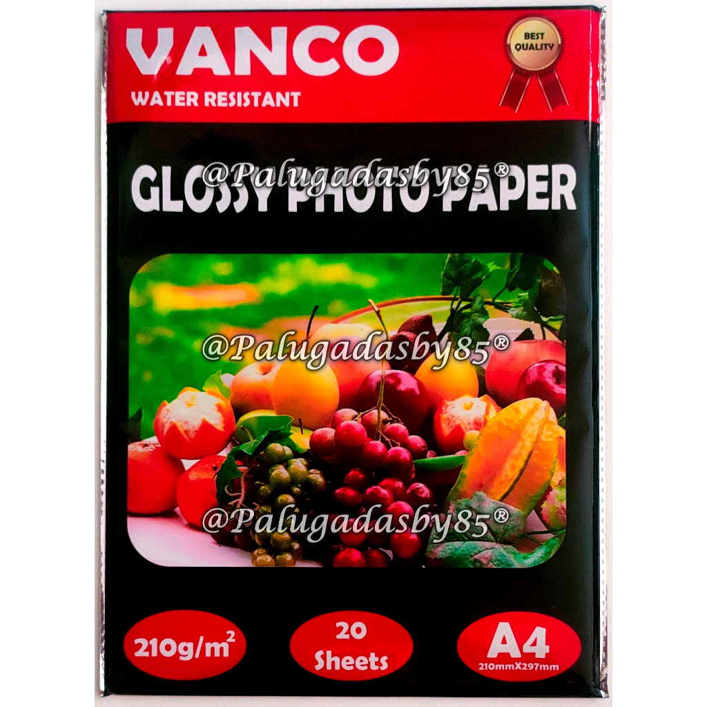 Jual Kertas Foto Glossy Vanco GP-230 A4 230 Gsm (1 Pak Isi 20 Pcs) / Glossy Photo Paper Vanco A4 ...