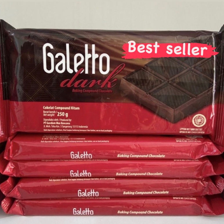 Jual GALETTO DARK COMPOUND COKLAT BATANG 250 GR | Shopee Indonesia