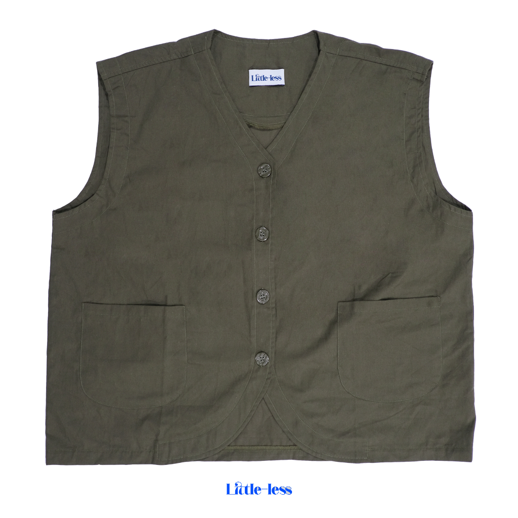 Jual MARIN Cotton Vest Rompi Wanita Katun Boxy Fits | Shopee Indonesia