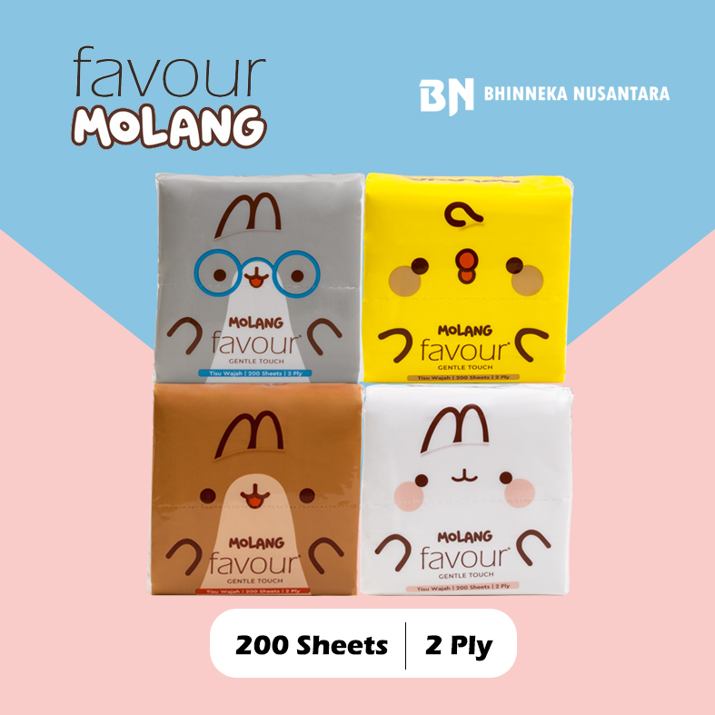 Jual Favour Molang Pop Up Tissue 200 Sheets | Shopee Indonesia