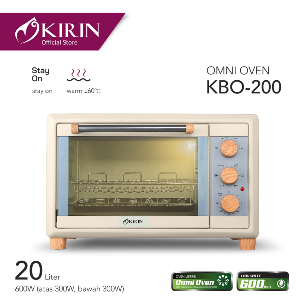 Jual KIRIN Oven Listrik LOW WATT 20 Liter KBO-200-WHITE | Shopee Indonesia