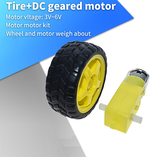 Jual DC Gear Motor plus Ban Arduino Set wheel DC Motor Gear Ratio Smart ...