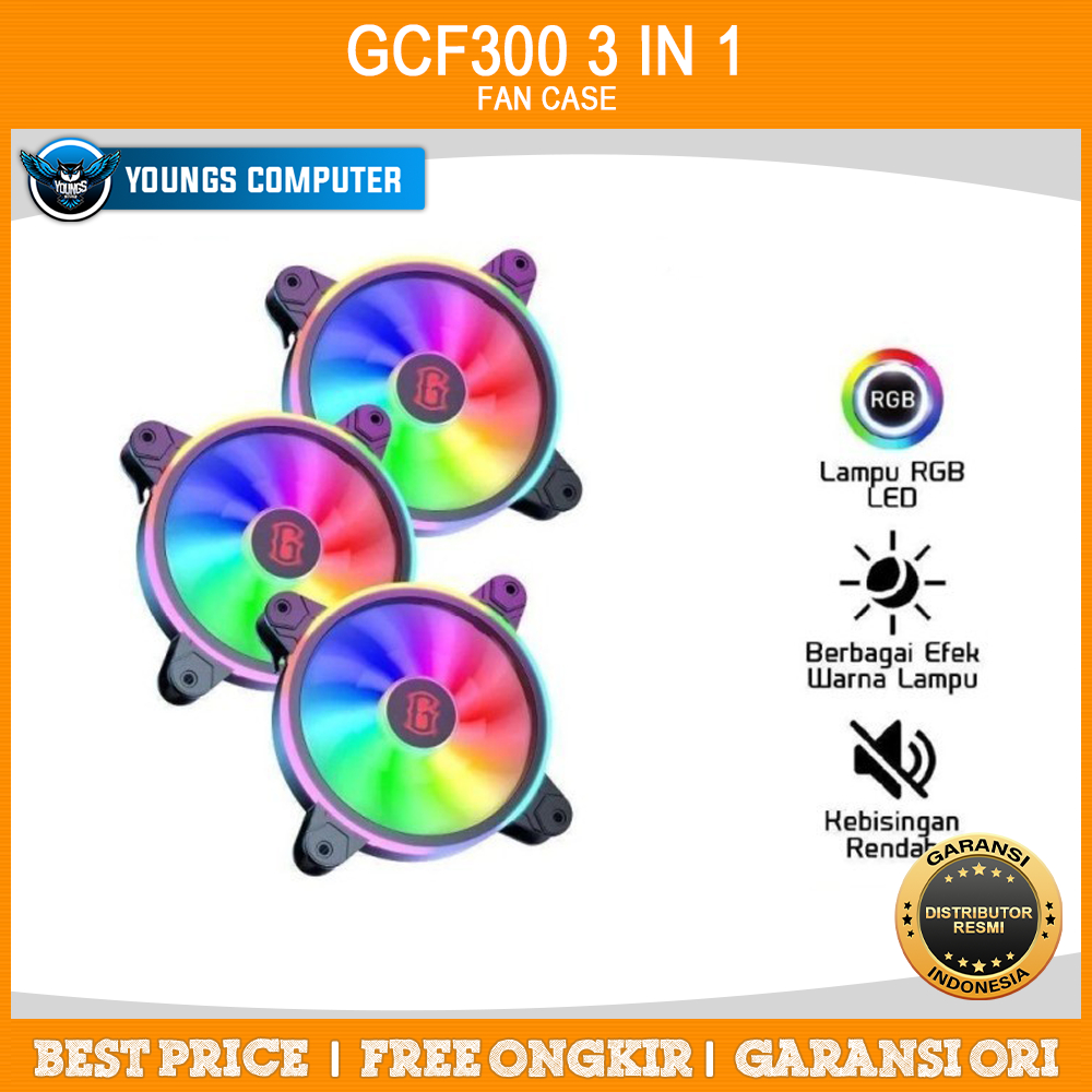 Jual FAN CASE GAMEN GCF300C 3 IN 1 RGB 3x Fan 12cm + Controller ...
