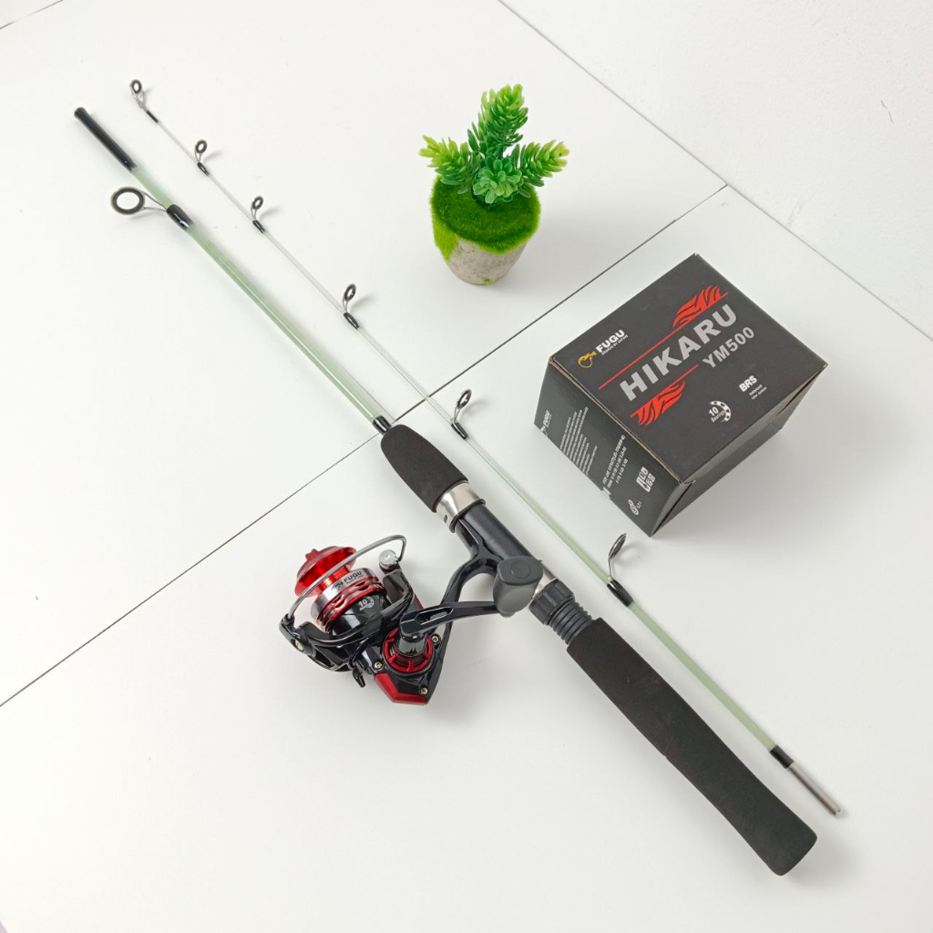 Jual Joran Fiber Transparan dan Reel Fugu Hikaru 500 | Shopee Indonesia