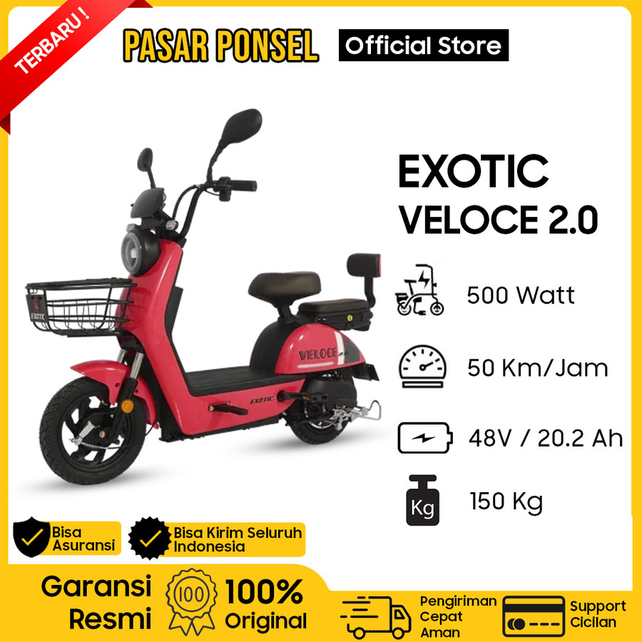 Jual SEPEDA LISTRIK EXOTIC VELOCE TERMURAH | Shopee Indonesia