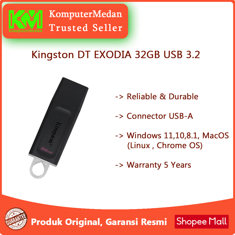 Jual Flashdisk Kingston DT EXODIA 32GB USB 3.2 | Shopee Indonesia