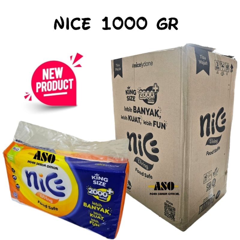 Jual Tisu TISSUE NICE 1000 gr KILOAN Facial Tissue 2ply DUS ( ISI 20 ...