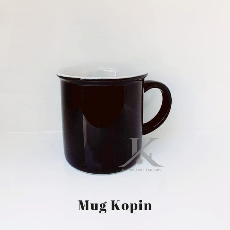 Jual Kopin mug two tone hitam putih | Shopee Indonesia