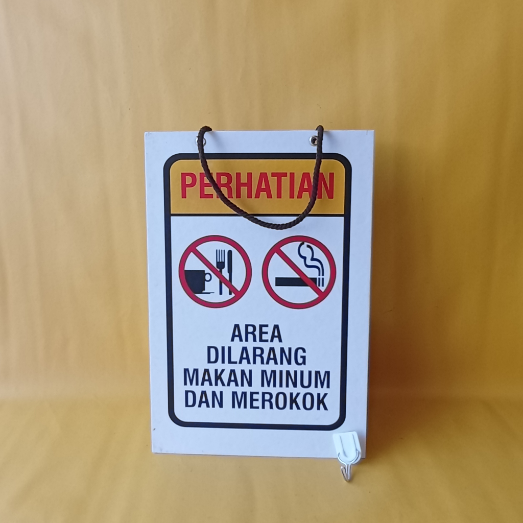 Jual Poster Gantung | Hard Poster Area Dilarang Makan Minum dan Merokok ...